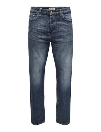 Only & Sons Herren Onsyoke Tapered Db 6911 Azg DNM Noos Jeanshose, Dark Blue Denim/Detail:Tinted, 28W / 32L EU