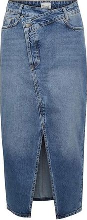 MY ESSENTIAL WARDROBE Femme, Jupes, Bleu, Taille: 42 FR Jupe Denim Asymétrique Medium Blue Retro Wash