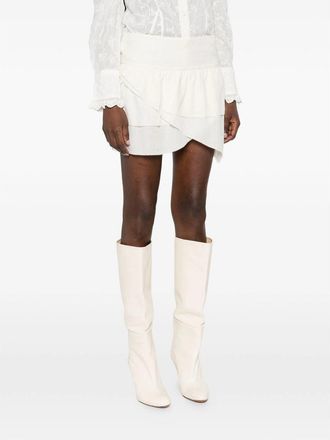 Isabel Marant Tiered Ruffled Asymmetric Skirt - Beige