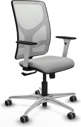 Piqueras y Crespo Schreibtischstuhl aus Kunstleder mit wei&szlig;en und schwarzen Armlehnen, h&ouml;henverstellbare Lendenwirbelst&uuml;tze, ausgestattet mit 3 Positionen und Schneides