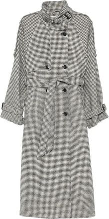 Gestuz Mantel mit Hahnentrittmuster - BLACK/WHITE