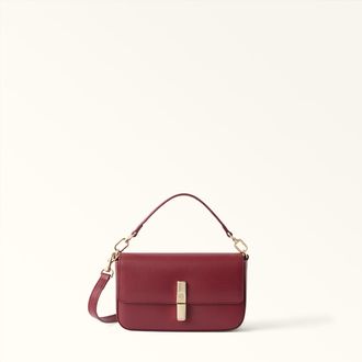 Furla Iride Umh&auml;ngetasche Mini Ciliegia D Rot Strukturiertes Leder Damen
