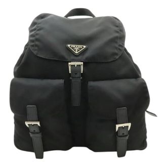 Prada Pre-owned Nylon Leder Triangle Logo Rucksack - - Pre-owned - Damen - Schwarzk - ONE SIZE