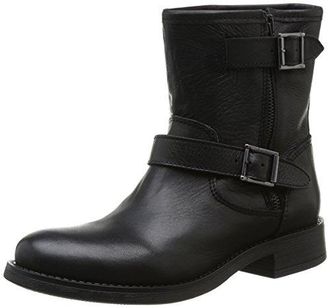 Pieces Iza Leather Zipper Boot, Boots Femme - Noir (Black), 41 EU