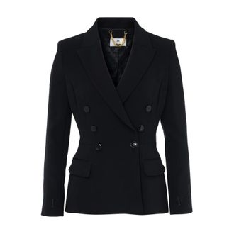 Elisabetta Franchi Femme, Vestes, Noir, Taille: 38 FR Blazer Noir Giacca EF Nera