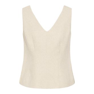 Soaked In Luxury &Auml;rmellose Oberteile - - Tops - Damen - Beige - M