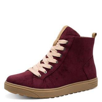 Jana Baskets Montantes Femme &agrave; Lacets Vegan, Bordeaux, 41 EU