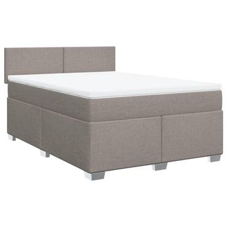 vidaXL Vidaxl - Giroletto A Molle Con Materasso Tortora 160x200 Cm In Tessuto