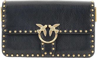 Pinko Pinko - Petit sac Love One Slouchy &agrave; clous - Femme - Sacs - Noir - Taille: ONE Size