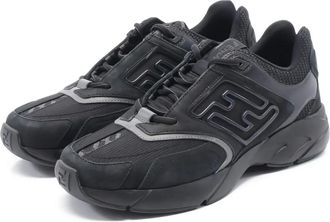 Fendi baskets Faster en cuir à lacets - Noir