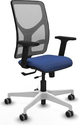 Piqueras y Crespo Stuhl f&uuml;r die Arbeit zu Hause, mit 2D-Armen, h&ouml;henverstellbare Lendenwirbelst&uuml;tze, ausgestattet mit Syncro/Traslack und Schneideschaum, Grau/Marinebla