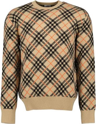 Burberry Homme, Pulls, Beige, Taille: M Cashmere Check Pullover