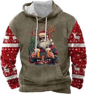 Generic Sweatshirts de No&euml;l pour hommes - Sweatshirts graphiques vintage de No&euml;l - Manches raglan de cowboy occidental - Pulls hauts - Cadeaux de f&ecirc;te de vaca