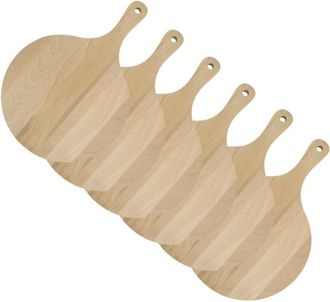 Fackelmann Fackelmann 9924150 Pizzabretter 6er Set, Holzbrett, Schneidebrett, Rundbrett, Holz, 30 cm