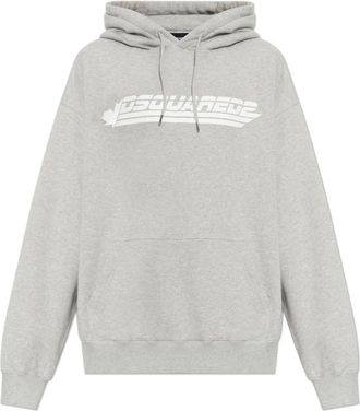 Dsquared2 SweaT-shirt en coton avec logo - Homme - Sweatshirts et sweats &agrave; capuche - Gris - Taille: XL