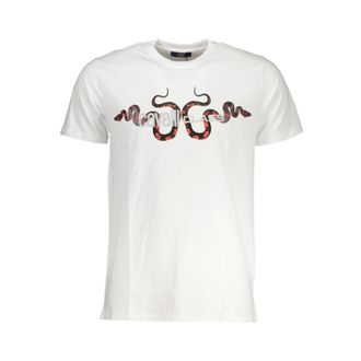 Cavalli Homme, Tops, Blanc, Taille: 2XL T-Shirt à Manches Courtes
