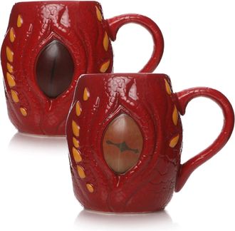 Der Herr der Ringe Tasse - Smaug Auge - Logo Mug - Hobbit Thermoeffekt Kaffeetasse - Drachenauge - Keramik - Geschenkbox