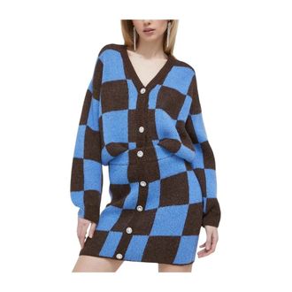 Stine Goya Checkerboard Button Mini Rock - - Skirts - Damen - Blau - M