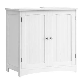 Vasagle Meuble sous Lavabo, Meuble de Salle de Bain, Placard sous Vasque, avec 2 Portes, Étagère Réglable, Beaucoup dEspace de Rangement, Style Moderne, 40 x 