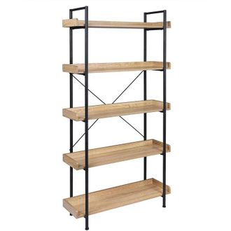 Woltu Standregal mit 5 Ablagen 91x30x173cm Eiche Hell - Woltu