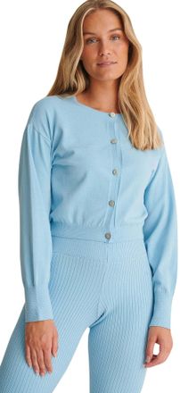 NA-KD Damen Balloon Sleeve Knitted Cardigan Strickjacke, azurblau, XL