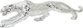 Shatchi Gifts 4 All Occasions Limited Dekofigur, Leopardenmuster, Kunstharz, abstrakt, 101,6 cm, silberfarben
