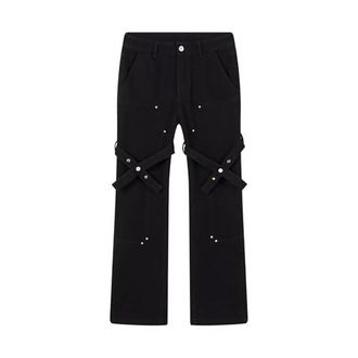 Generic Jean Homme Jeans Homme Week-End/Voyage Pantalon en Jean Unisexe High Street Coupe Slim Micro &Eacute;vas&eacute; - D&eacute;tail Sangle, Jambe Fusel&eacute;e, Id&eacute;al Tenue Quotidi