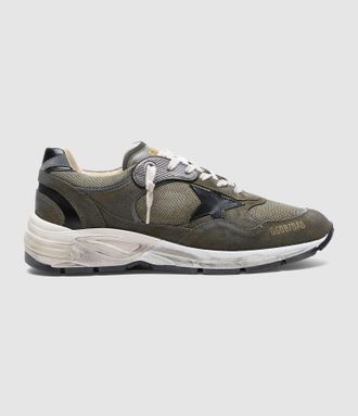 Golden Goose Baskets Running Dad Olive Green Grey Black