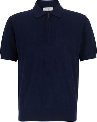 KANGRA Homme, Tops, Bleu, Taille: XL Polo avec Fermeture &Eacute;clair et Col