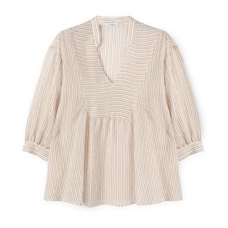Motivi Gestreifte Musselin Oversized Bluse - - Blouses & Shirts - Damen - Wei&szlig; - XS