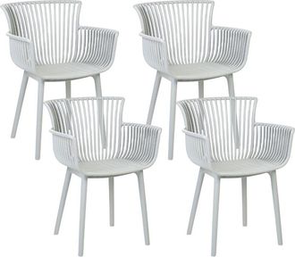 Beliani Gartenstuhl 4er Set PESARO Hellgrau