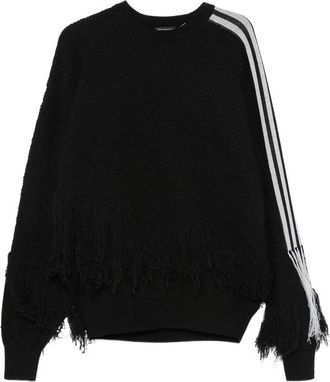 Yohji Yamamoto Fringed-detail Side-stripe Sweatshirt
