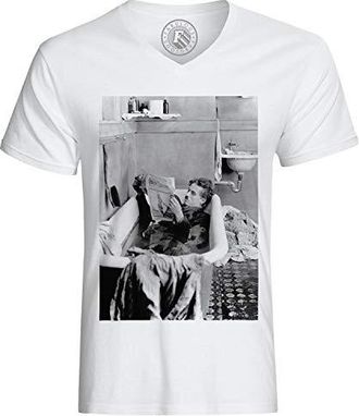 Fabulous T-Shirt Homme Col V Coton Bio T-Shirt Homme Photo de Star Célébrité Louis De Funès Acteur Français Vieux Cinéma Original 3 Gendarmes