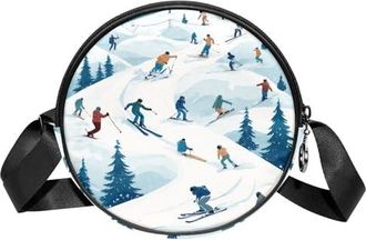 Generic Sac &agrave; bandouli&egrave;re Circle pour femme, petit sac &agrave; bandouli&egrave;re avec fermeture &eacute;clair et bretelles r&eacute;glables style d&eacute;contract&eacute; pour femmes et filles