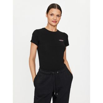 Guess T-Shirt W4YI02 J1314 Schwarz Slim Fit