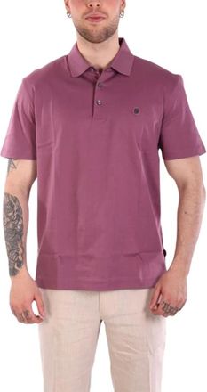 HUGO BOSS Homme, Tops, Violet, Taille: XL Polo Structur&eacute; en Coton avec Patte Zipp&eacute;e
