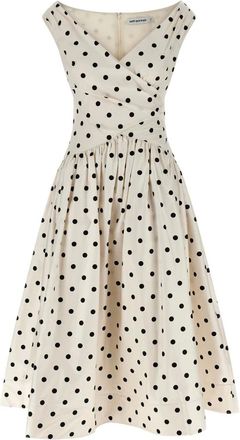 Self Portrait Femme, Robes, Multicolore, Taille: 38 FR Robe Midi en Coton &agrave; Pois