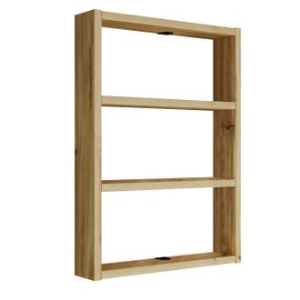 HowHomely H&auml;ngeregal K&uuml;che Holz in Farbe Helle Eiche | Schweberegal 60x43x9 cm | Dekorative Regal K&uuml;che Wand | B&uuml;cherregal H&auml;ngend mit 3 Etagen | Wandregal Wohn