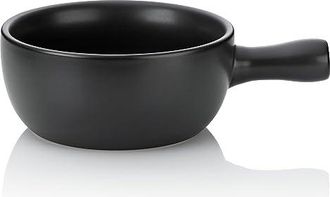KELA Käsefondue Topf Keramik, Ersatztopf für Käsefondueset NATURA, Caquelon Käsefonduetopf Ø 22,5 cm, feuerfest, schwarz