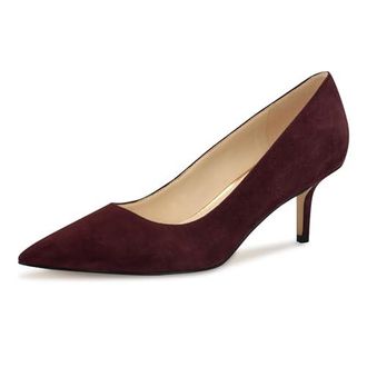 Nine West Womens Arlene Pump, Burgundy Suede 603, 10