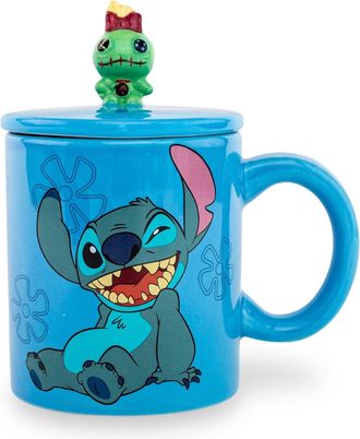 Silver Buffalo Lilo & Stitch Wink Ohana Keramiktasse mit geformtem Deckel, 530 ml