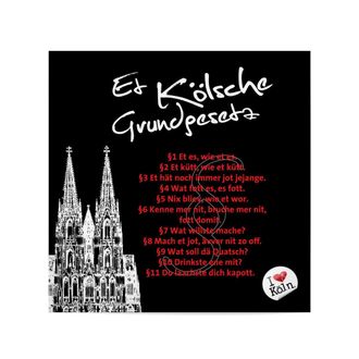 artboxONE Poster 40x40 cm St&auml;dte/K&ouml;ln ET K&Ouml;LSCHE GRUNDGESETZ schwarz - Bild K&ouml;lner Dom