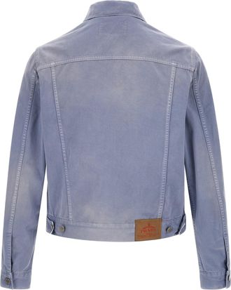 Prada Washed Cotton Denim Jacket - Blue