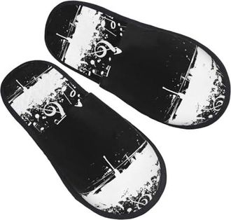 Generic Pantoufle Maison Notes De Musique Chaudes Pantoufles Antid&eacute;rapantes Hiver Pantoufles Confortable Hiver Chaussures Chaudes Pour Voyages Camping Chambre