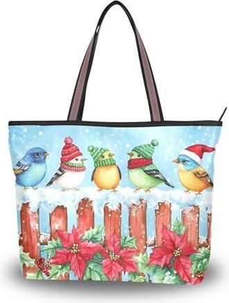 Alaza Grand sac fourre-tout, sac à bandoulière pour femme, sac à main décontracté de grande capacité, sac à main décontracté, arbre de Noël, sac de courses 