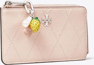 Tory Burch Gestepptes Charlie Kartenetui mit Rei&szlig;verschluss