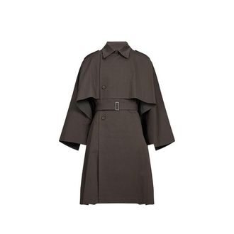 Issey Miyake Manteau trench en coton m&eacute;lang&eacute;