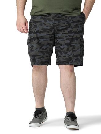 Lee Mens Big & Tall Extreme Motion Crossroad Cargo Short, Black Camo, 54