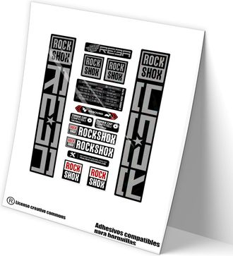 Generico Ref: VP451 Aufkleber, kompatibel mit Rock-Shox REBA 2021, 2022 MTB, Sticker, Aufkleber, Aufkleber f&uuml;r Mountainbikes (Silber)