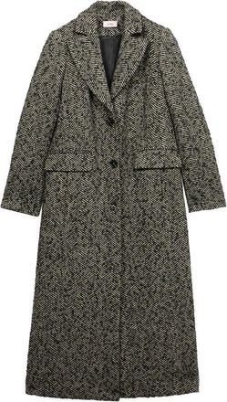 Oltre Femme, Manteaux, Gris, Taille: 48 FR Long herringbone coat